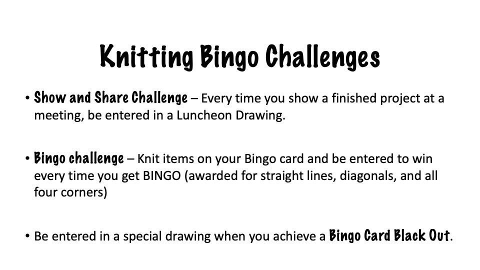 Annual Fashion Show and Knitting Challenge – Knitting Guild of the Desert